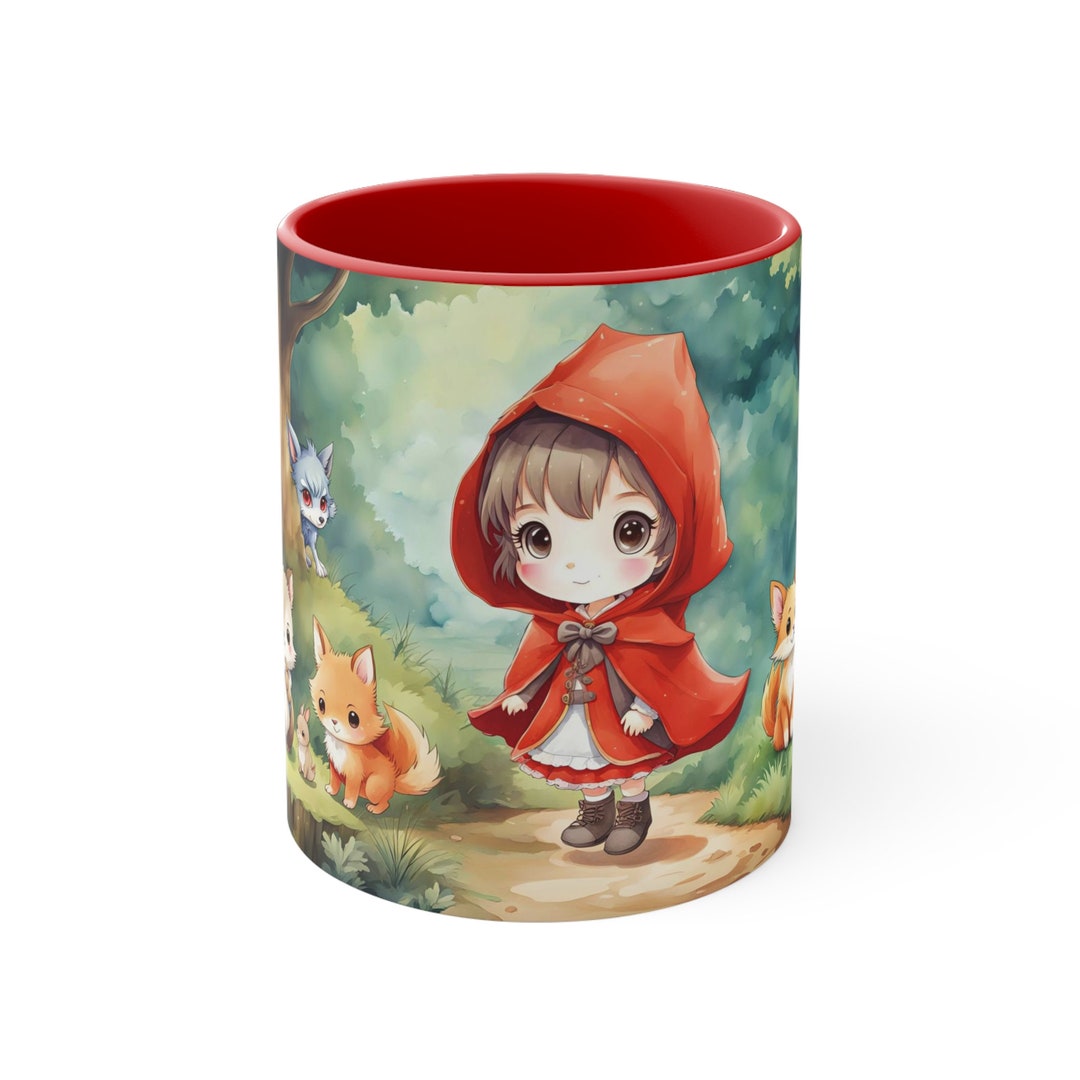 Little Red Ridding Hood Mug | Kids Mug | Fairy Tale Mug | 11 Oz Ceramic ...