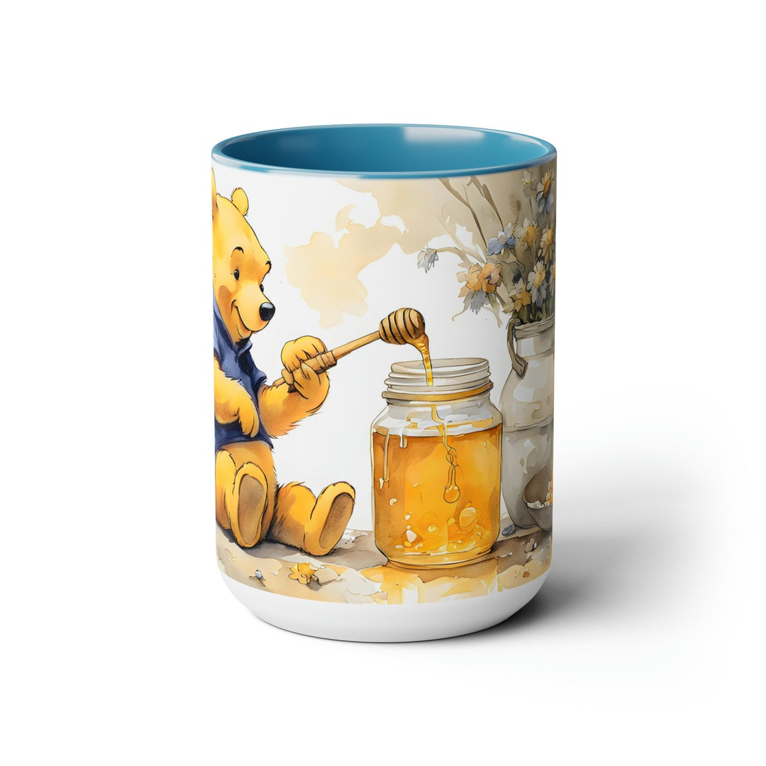 15 Oz Pooh Bear Mug | Large Winnie the Pooh Eating Honey Mug | Pooh ...