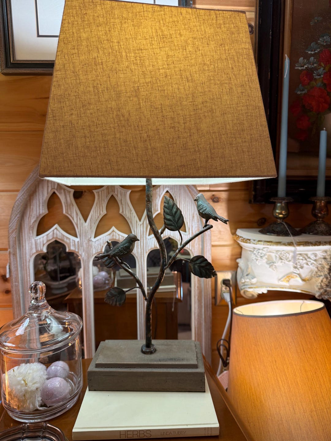 Parkside Table Lamp Birds Perched on Tree Branch 28 - Etsy