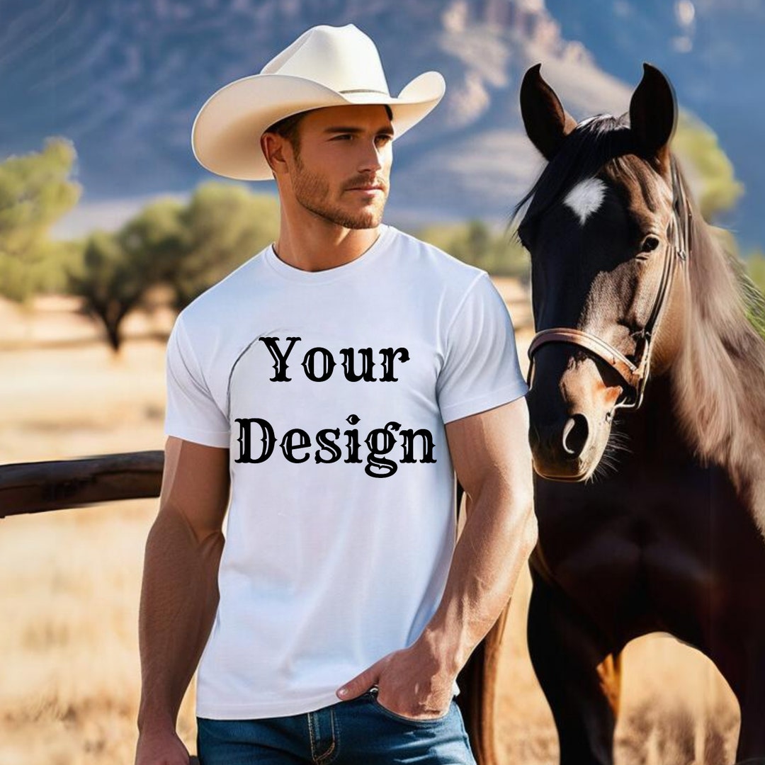 Western T-shirt Mock up Canva Customization PNG Digital - Etsy