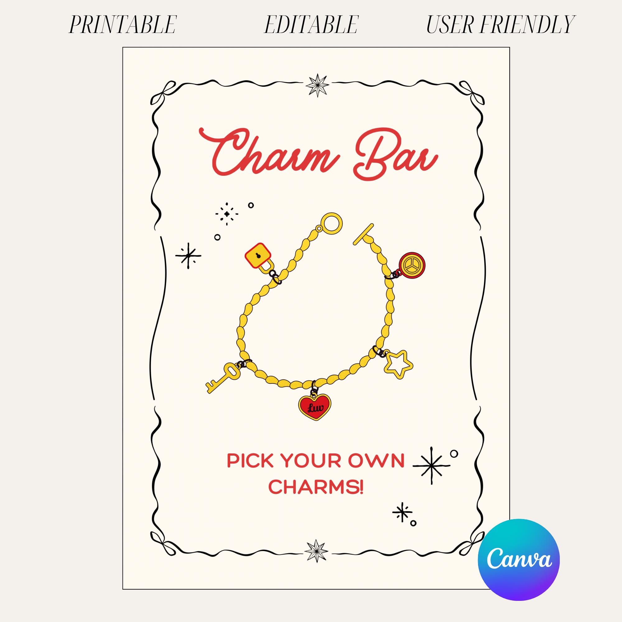 Charm Bar Sign, Charm Bar Signage, Directions, Simple Jewelry Design ...