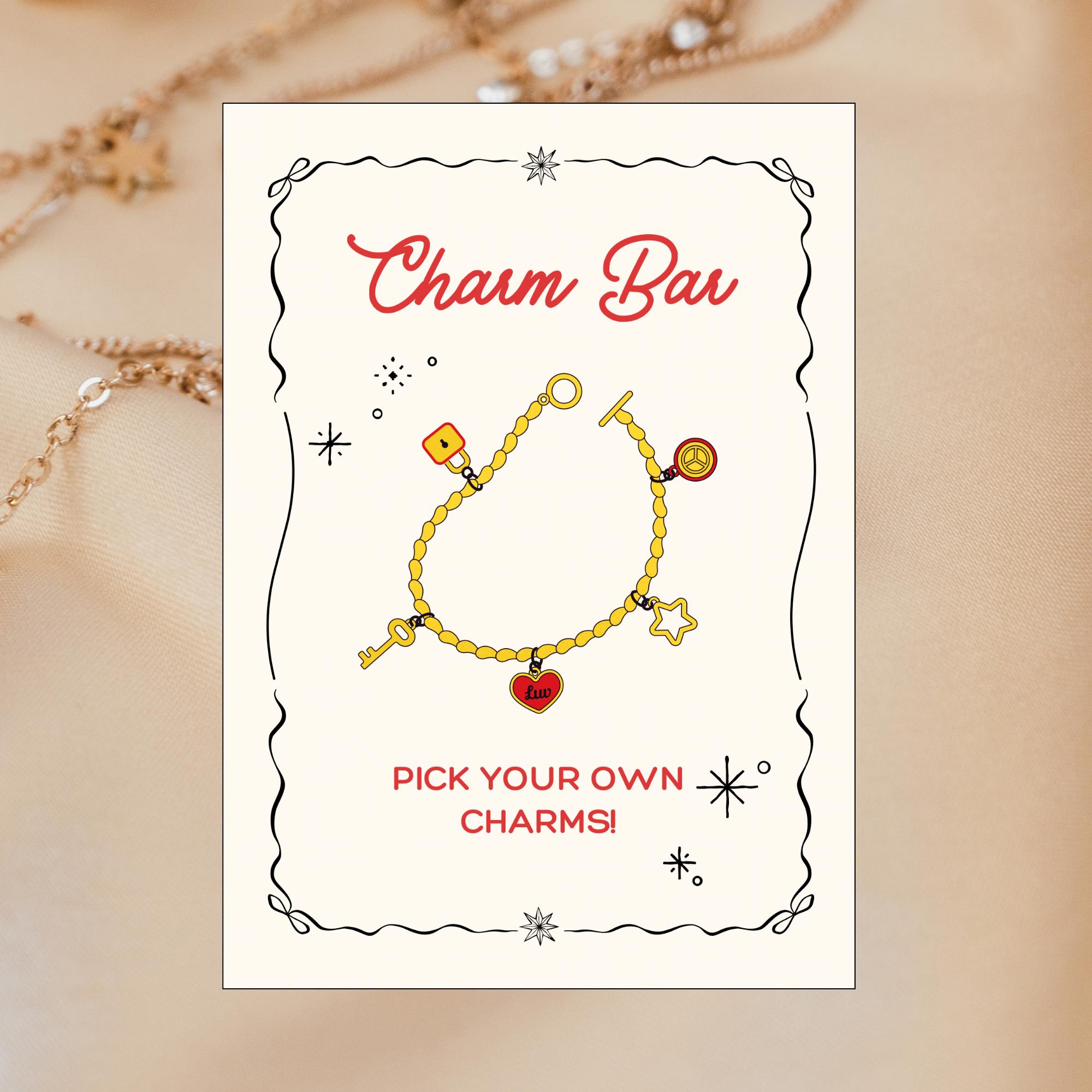 Charm Bar Sign, Charm Bar Signage, Directions, Simple Jewelry Design ...