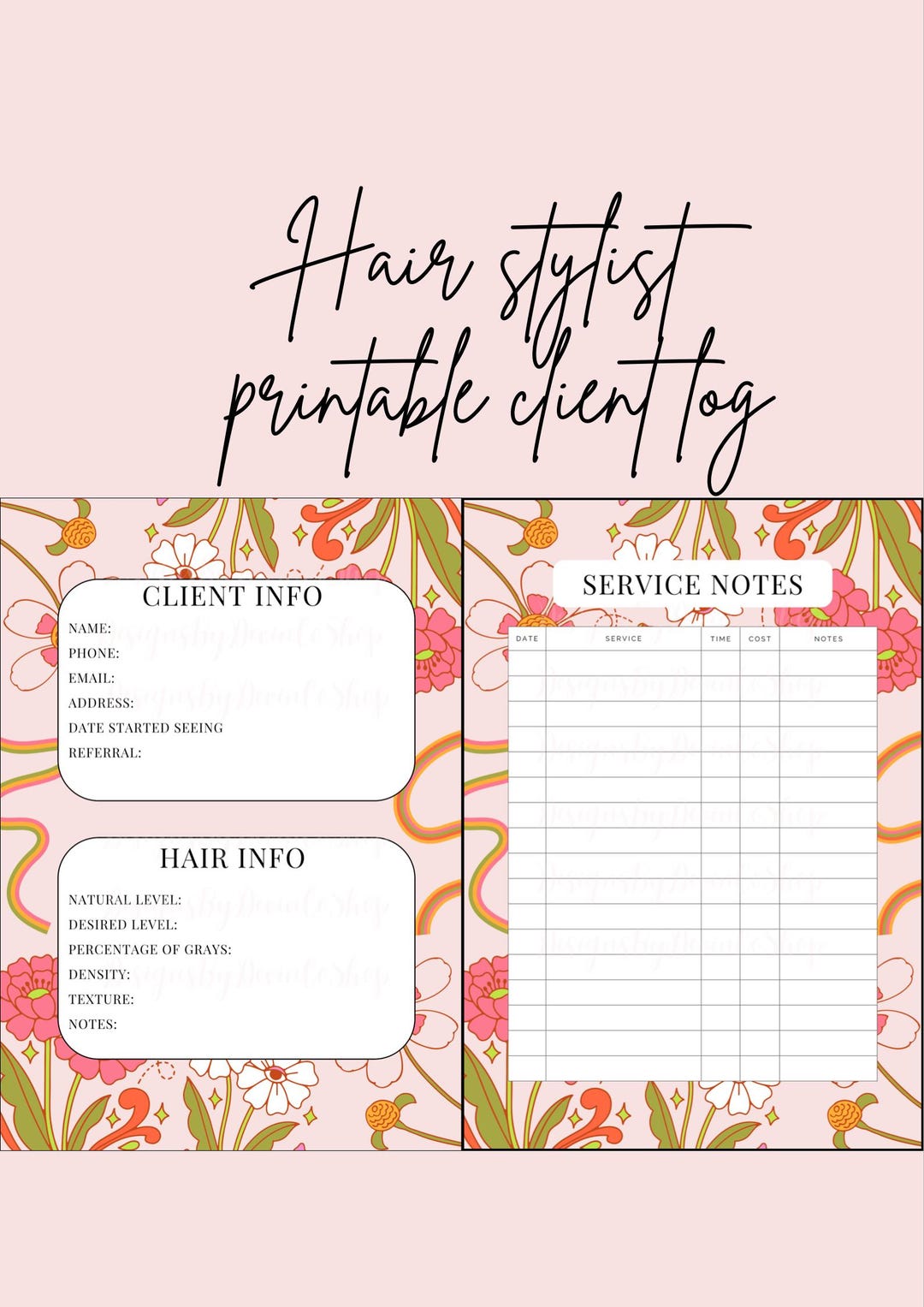 Cosmetology Client Book, Client Log, Hair Stylist Journal, Formula ...