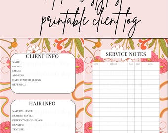 Cosmetology Client Book, Client Log, Hair Stylist Journal, Formula ...