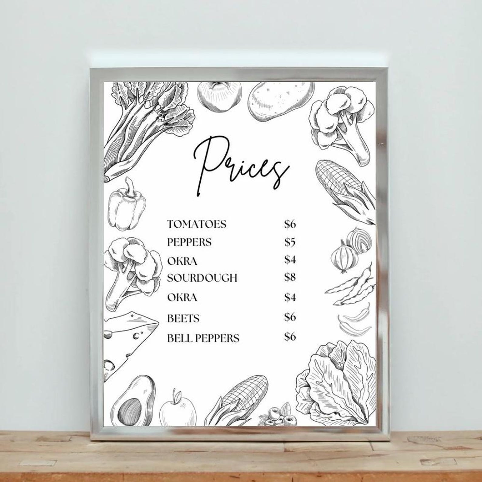Farmstand Menu, Honor System Printable, Honor System Box, Farmers ...