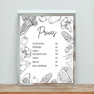 Farmstand Menu, Honor System Printable, Honor System Box, Farmers ...