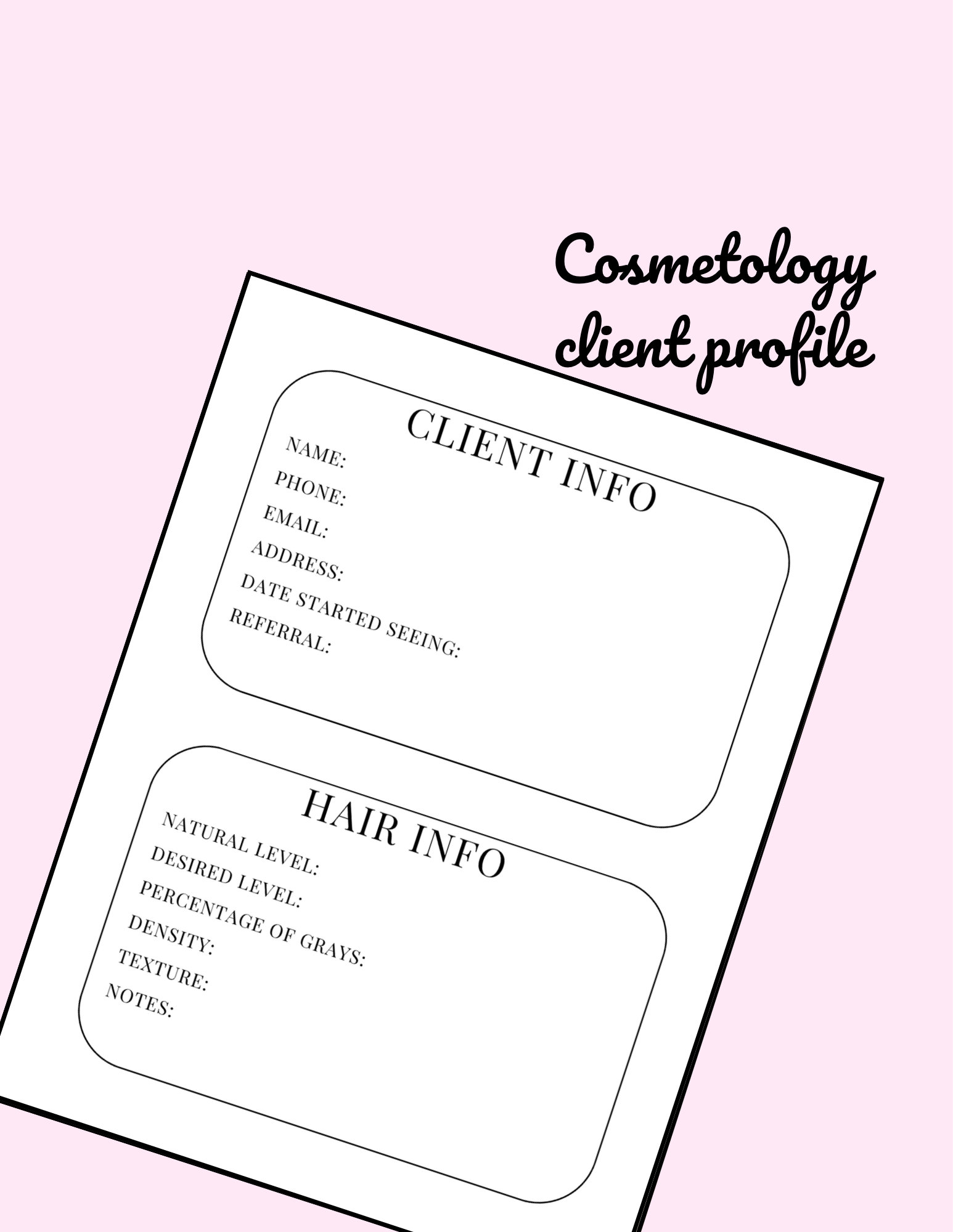Cosmetology Client Book, Client Log, Hair Stylist Journal, Formula ...