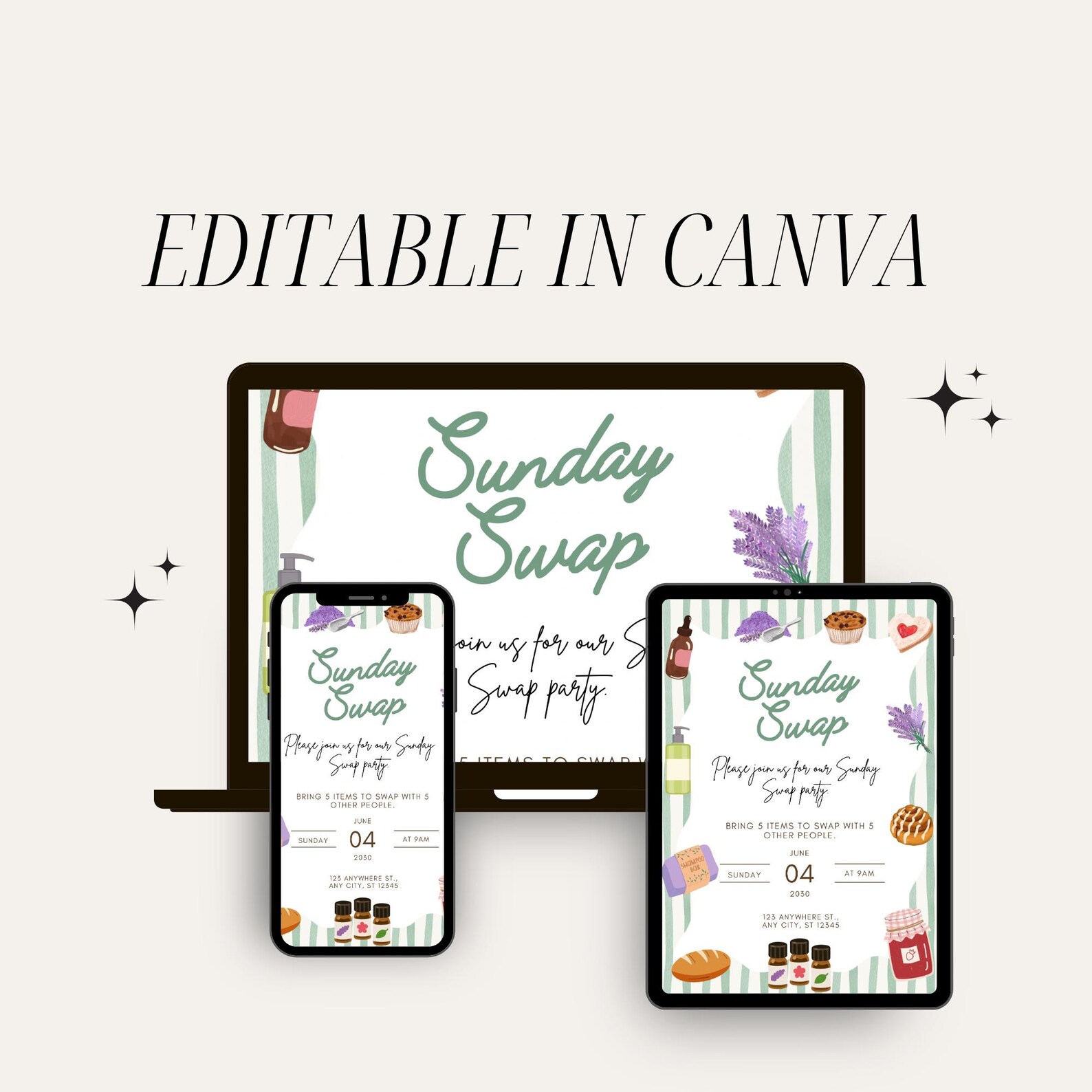 Homemakers Swap, Sunday Swap Party Invitation Template | Printable Swap ...