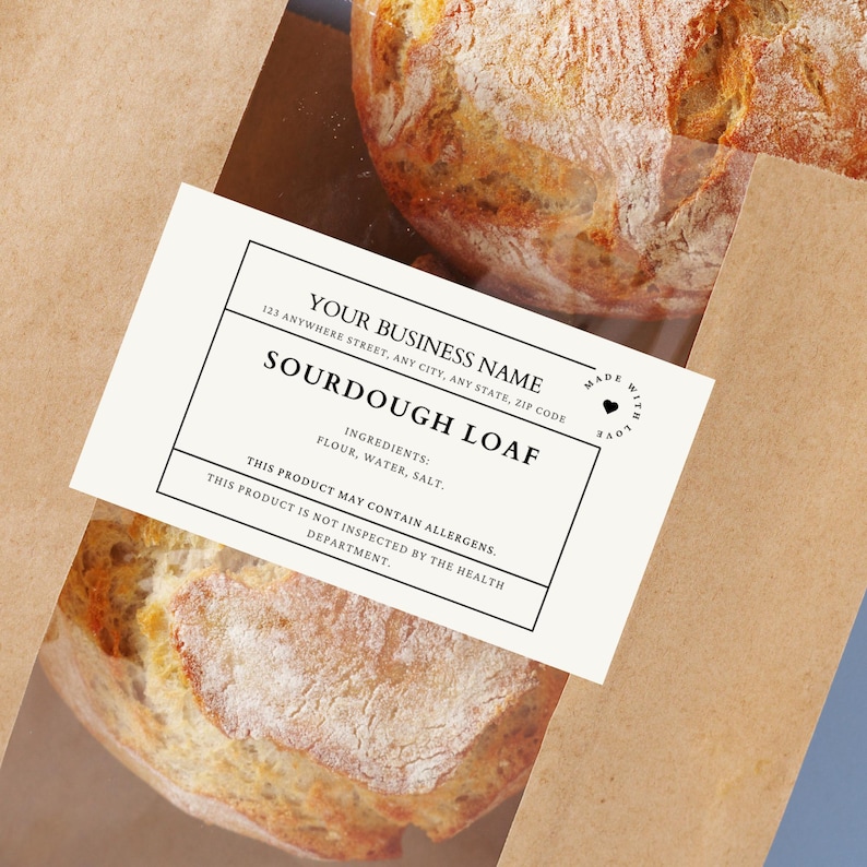 Cottage Food Label Template, Farmers Market Baked Goods Tags ...