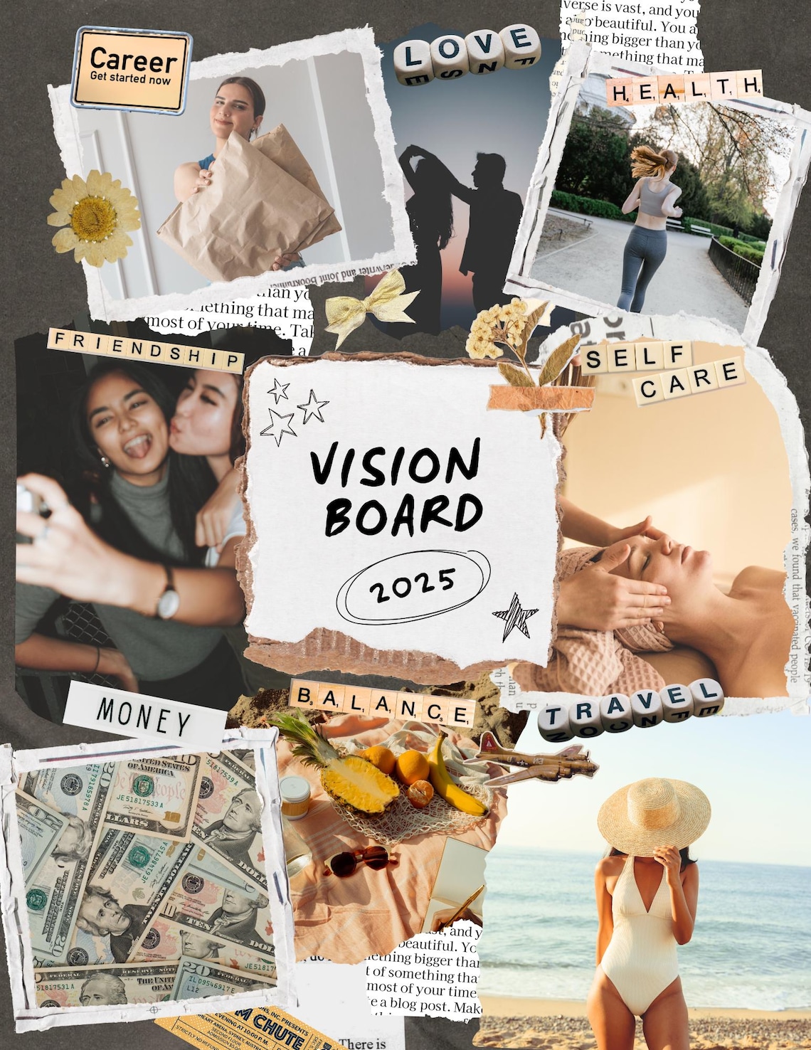 Vision Boards 2025, 2025 Vision Board Printables, Mood Board, New Year ...