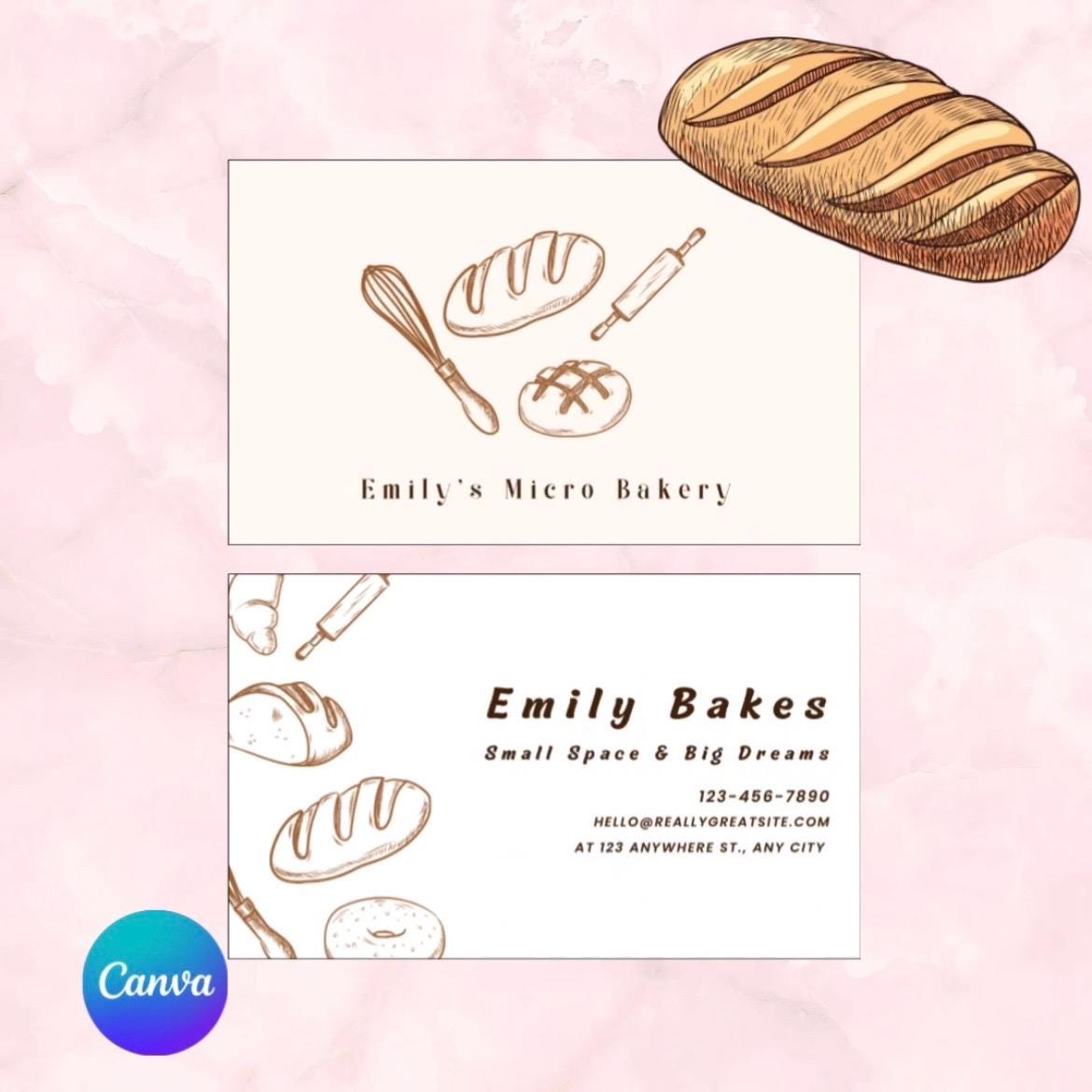 Micro Bakery Business Card, Home Bakery, Business Card Templates ...