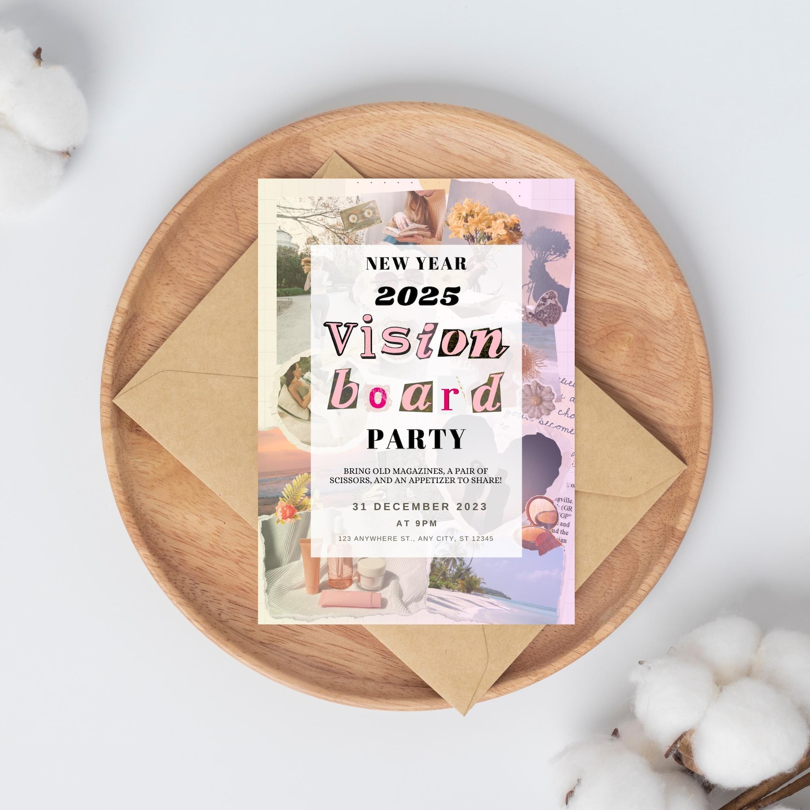 2025 Vision Board Party Invitation Template, Instant Download, New ...