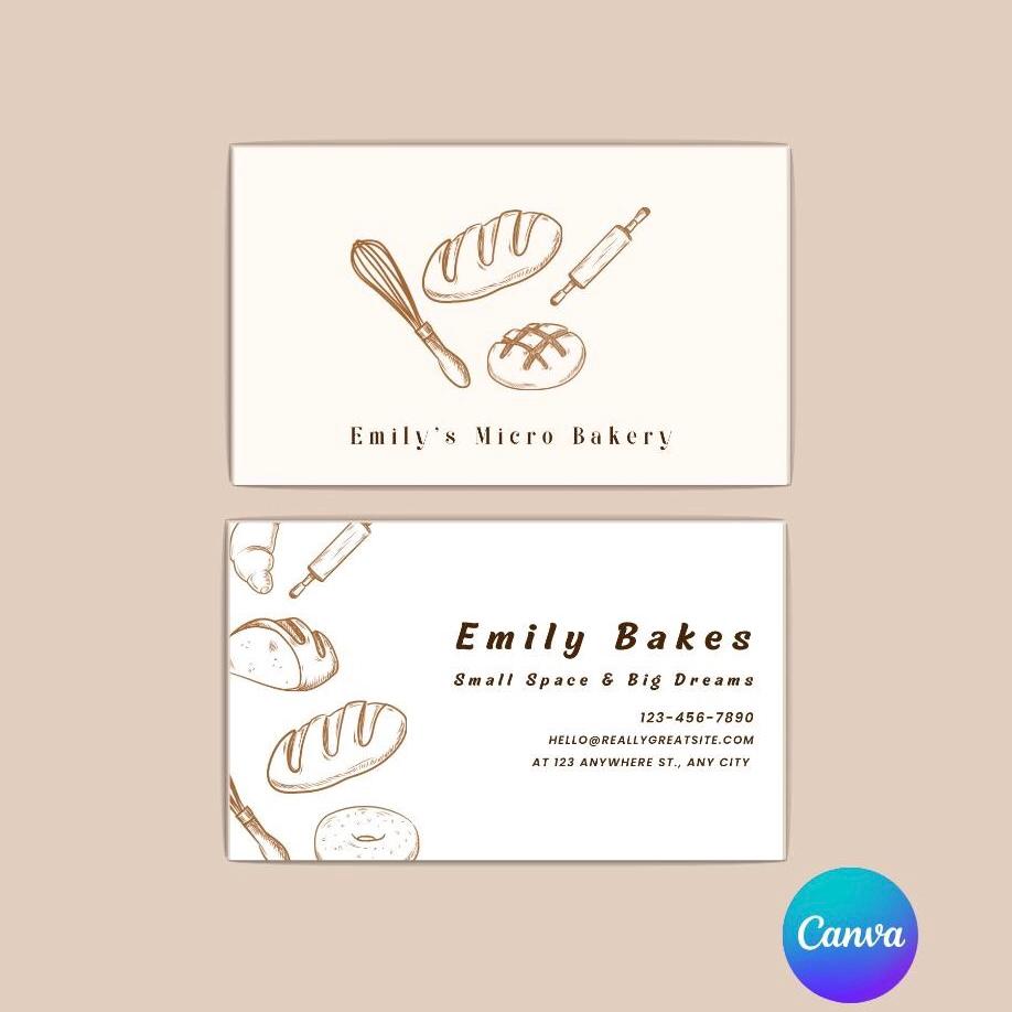 Micro Bakery Business Card, Home Bakery, Business Card Templates ...