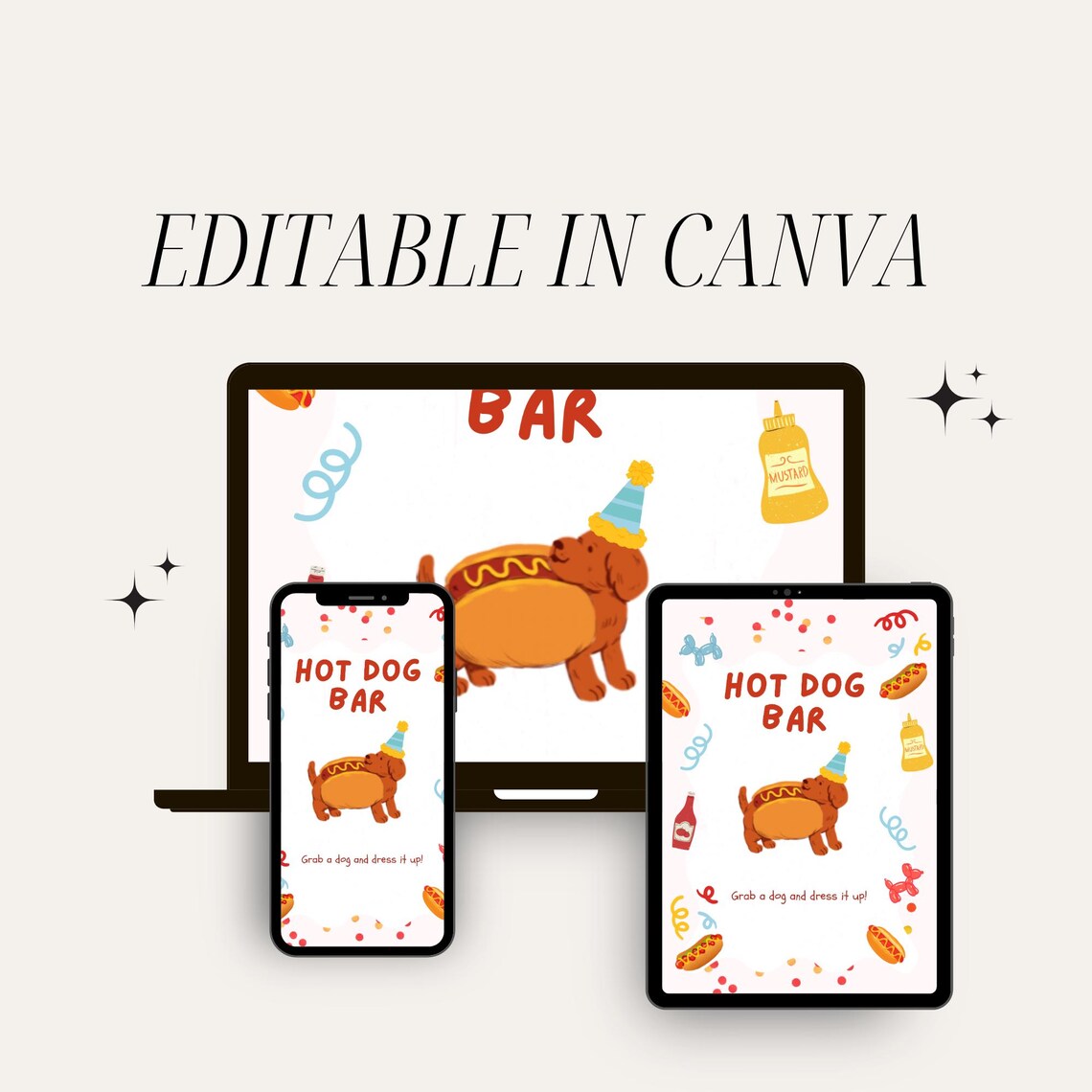 Hot Dog Bar Sign, Party Decorations, Printable, Weenie Bit Older ...