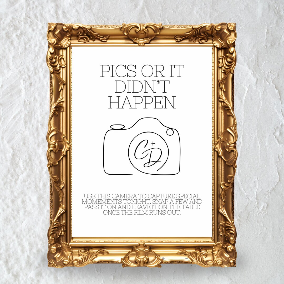 Disposable Camera Wedding Sign, Lets See What Develops, Pics or It ...