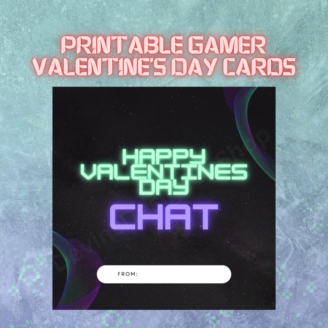 Gamer Chat Valentine's Day Cards, Class Valentines for Boys, Twitch ...