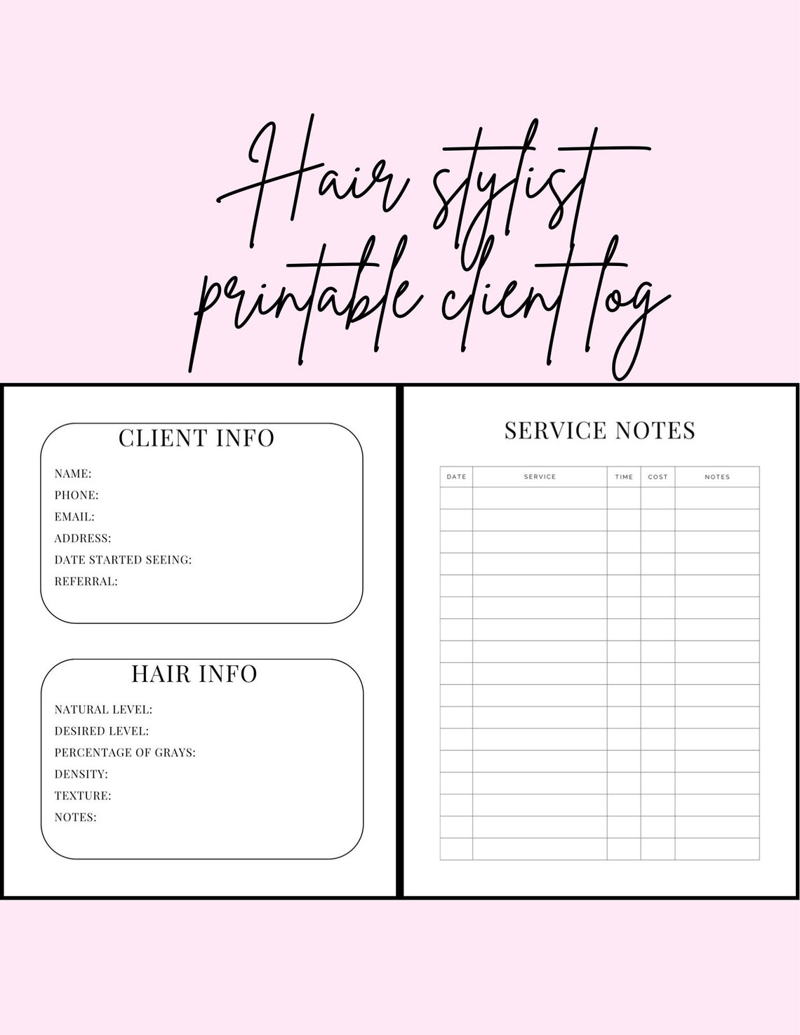 Cosmetology Client Book, Client Log, Hair Stylist Journal, Formula ...