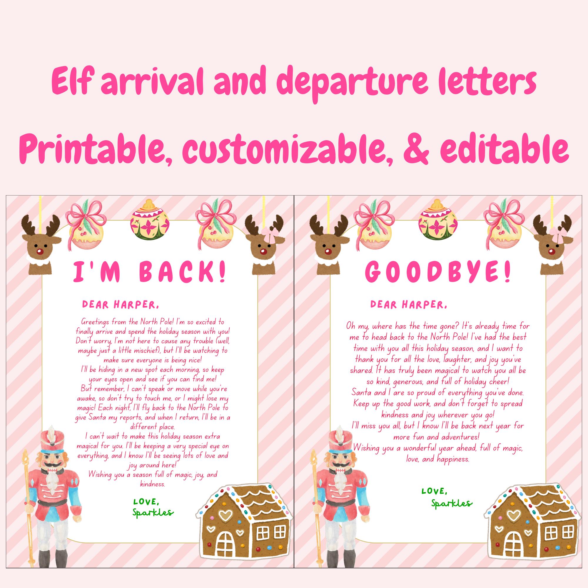 Elf Arrival Letter, Digital Download, Girl, Elf Welcome Back, Elves Are ...