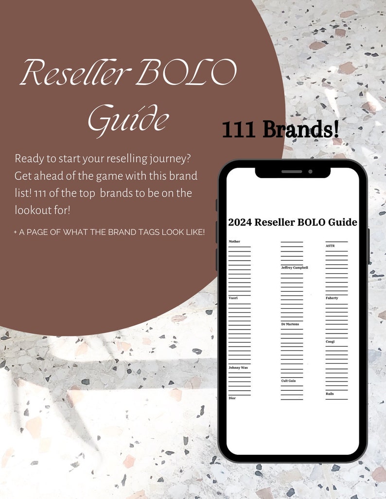 Reseller Brand List, Flip Profit, Poshmark, Ebay, Mercari, BOLO, Guide ...
