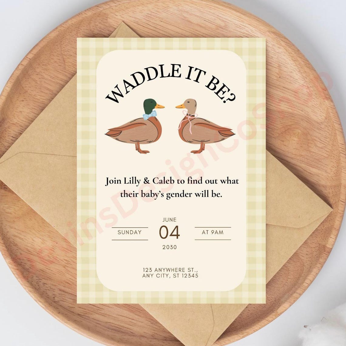 Waddle It Be Gender Reveal Invitation Template, Instant Download ...