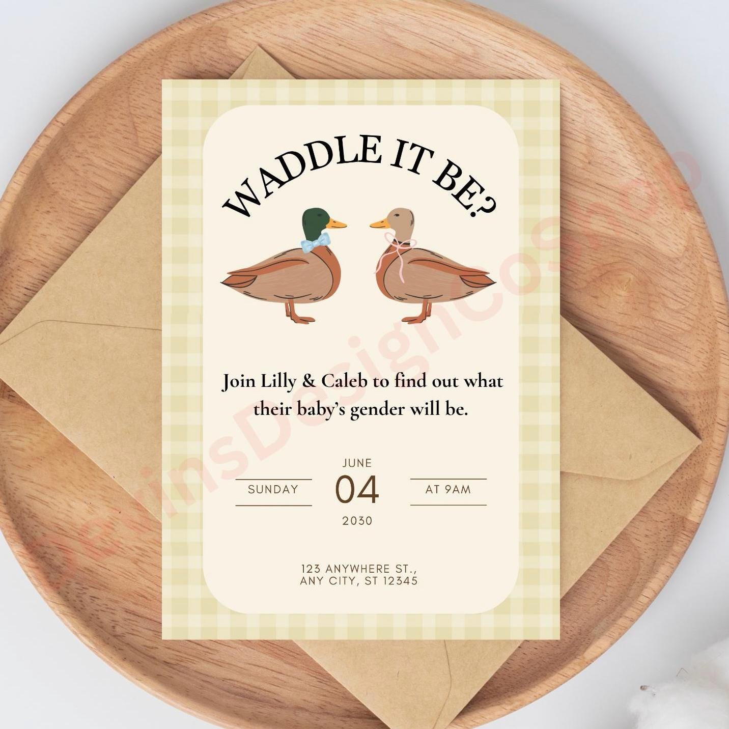 Waddle It Be Gender Reveal Invitation Template, Instant Download ...