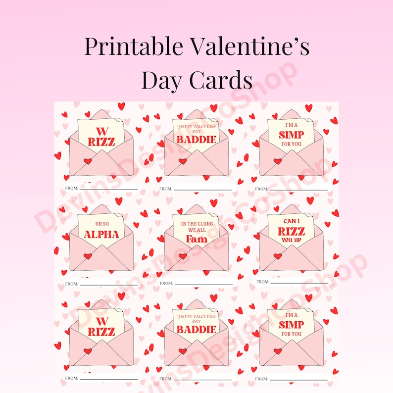 Funny Valentine’s Day Cards, Gen Alpha Slang, Gen Z Valentine’s, Rizz ...
