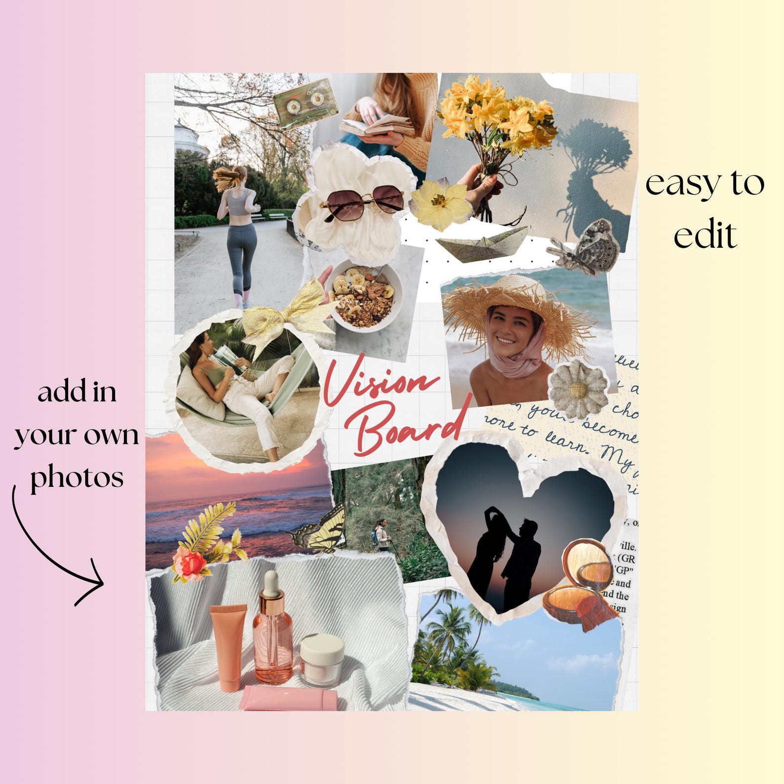 Vision Boards 2025, 2025 Vision Board Printables, Mood Board, New Year ...