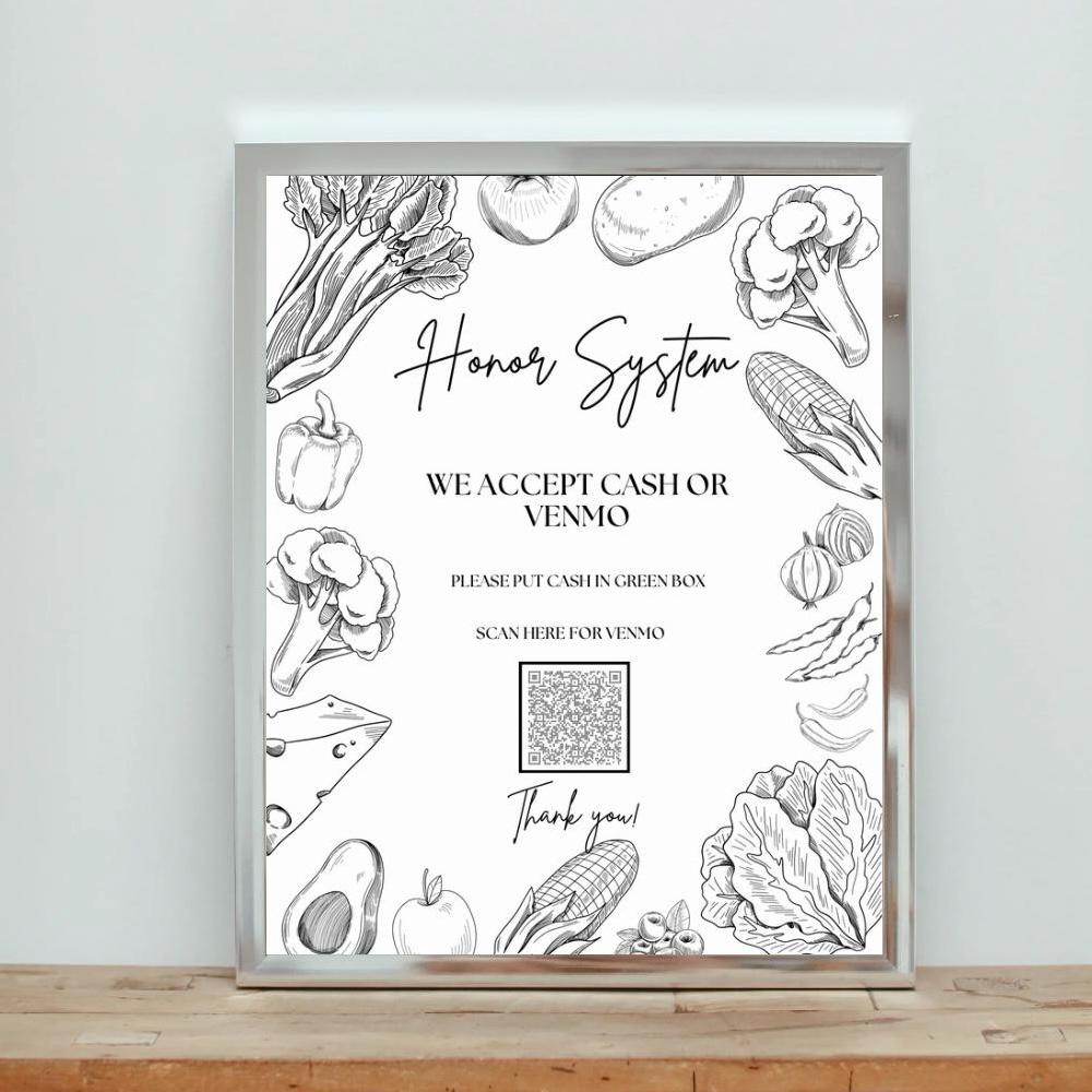 Farmstand Menu, Honor System Printable, Honor System Box, Farmers ...