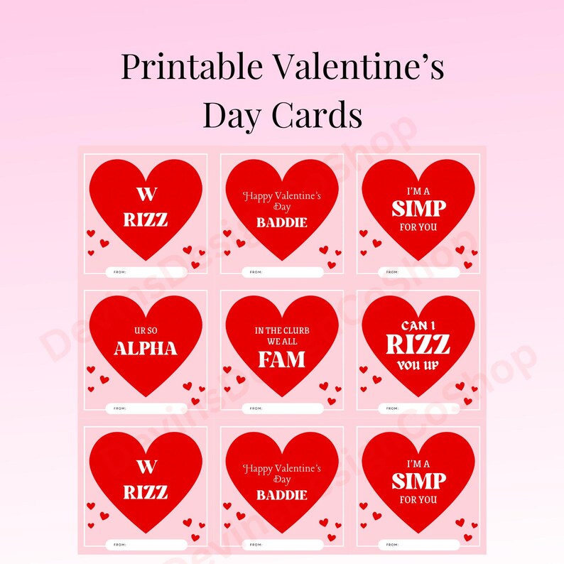 Slang Valentines Day Cards, Gen Alpha Valentines, Gen Z Valentines ...