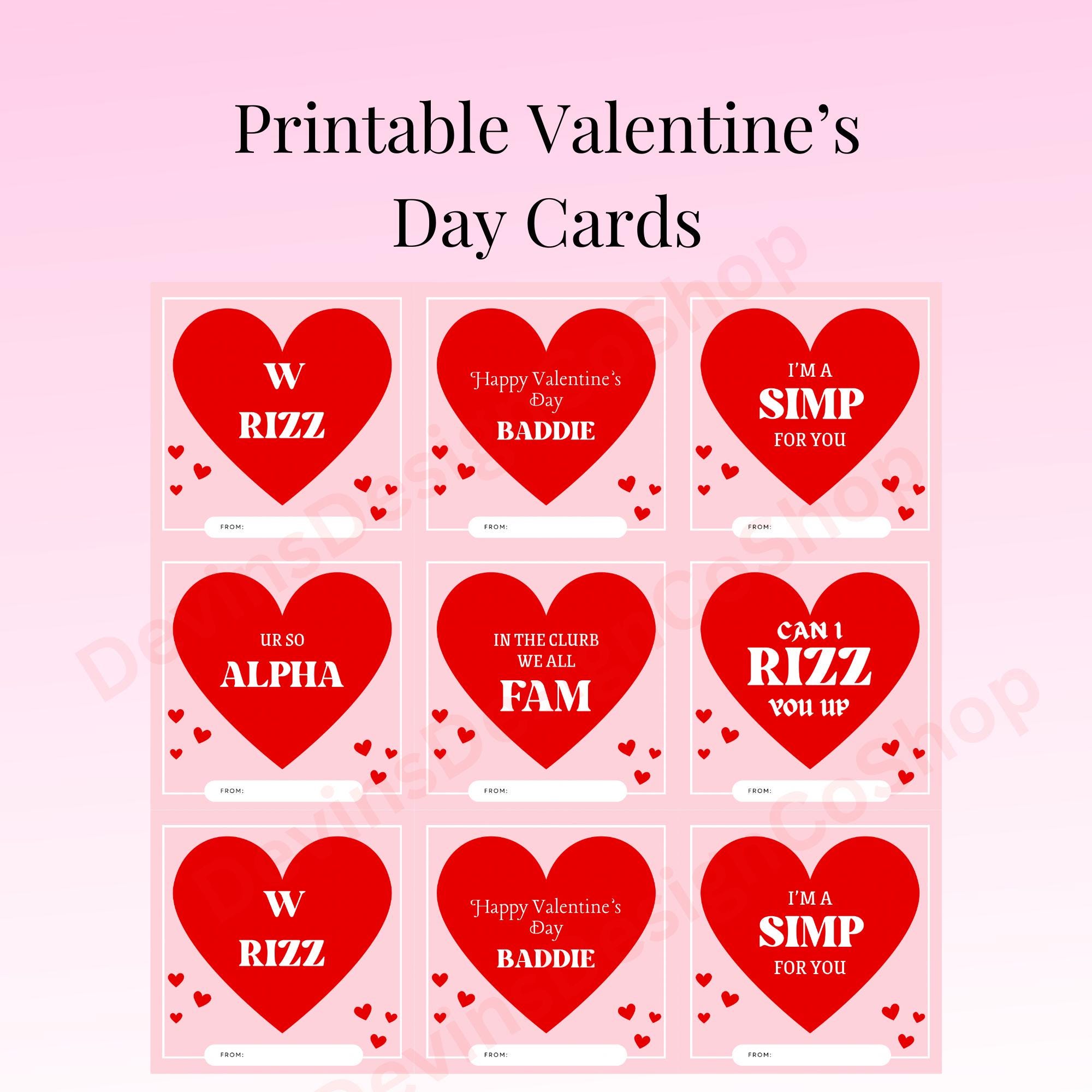 Slang Valentines Day Cards, Gen Alpha Valentines, Gen Z Valentines ...
