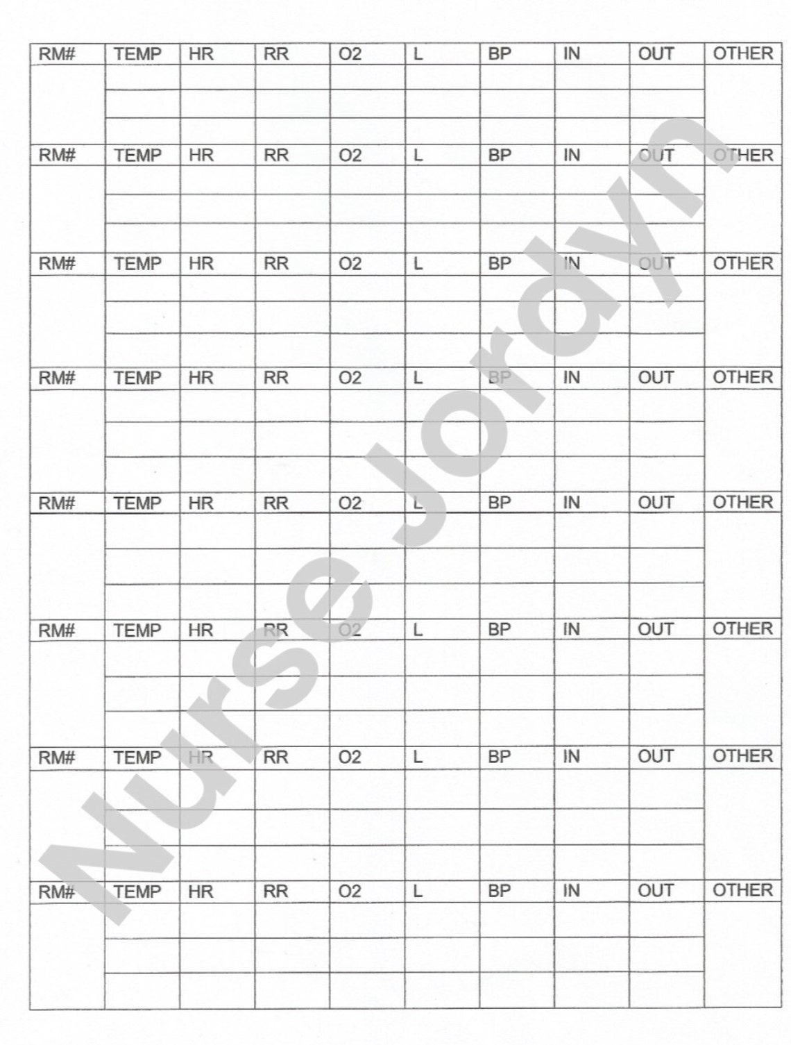 CNA Nursing Chart - Etsy