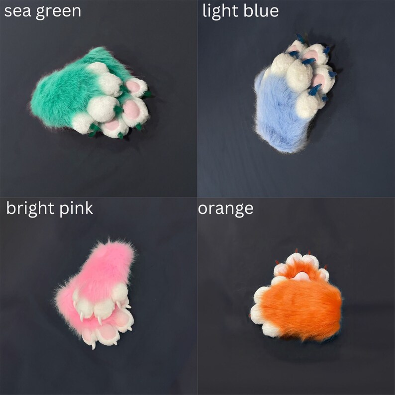 16 Colors Black Furry Paws Fursuit Paw Fluffy Kemono Paws White Partial ...
