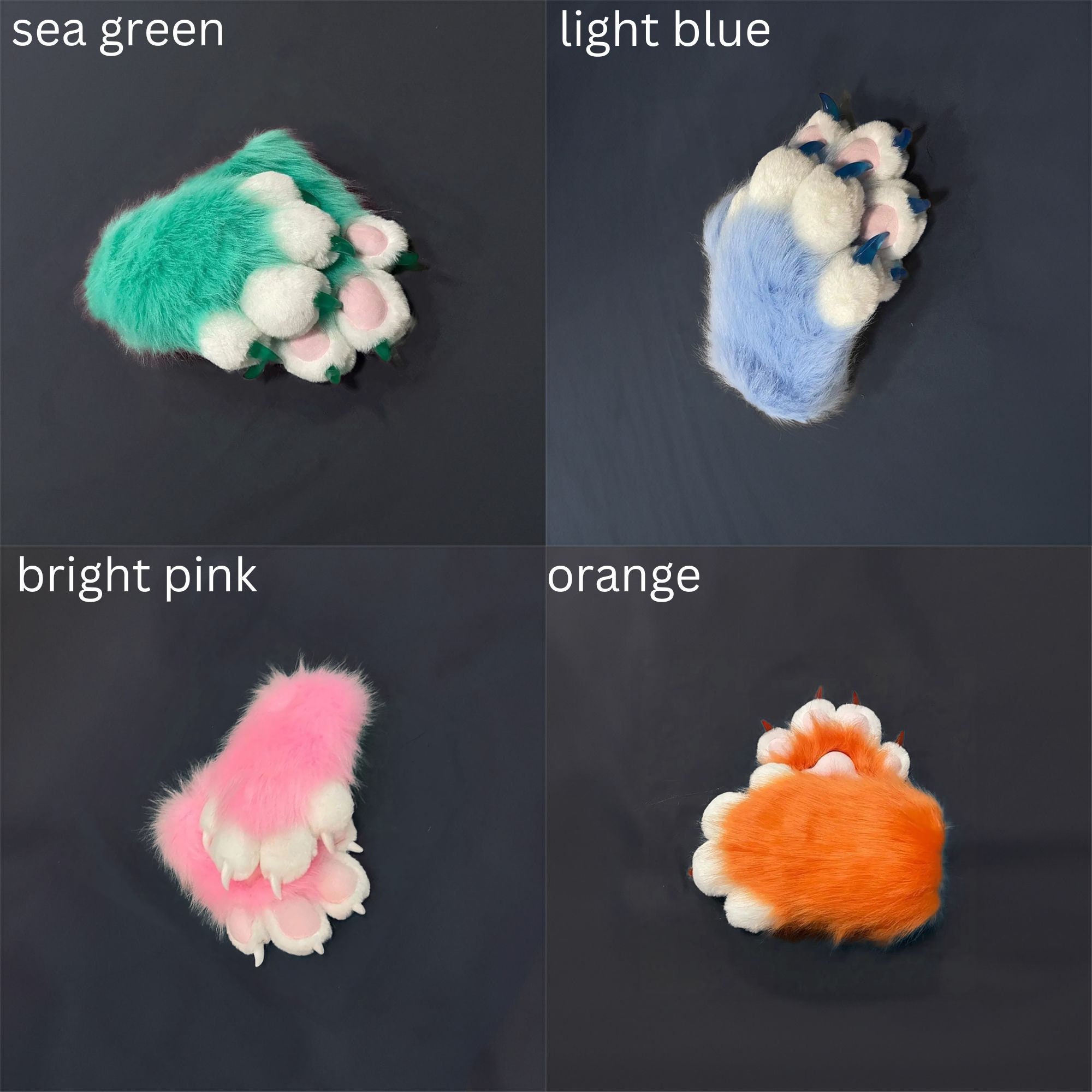 16 Colors Black Furry Paws Fursuit Paw Fluffy Kemono Paws White Partial ...