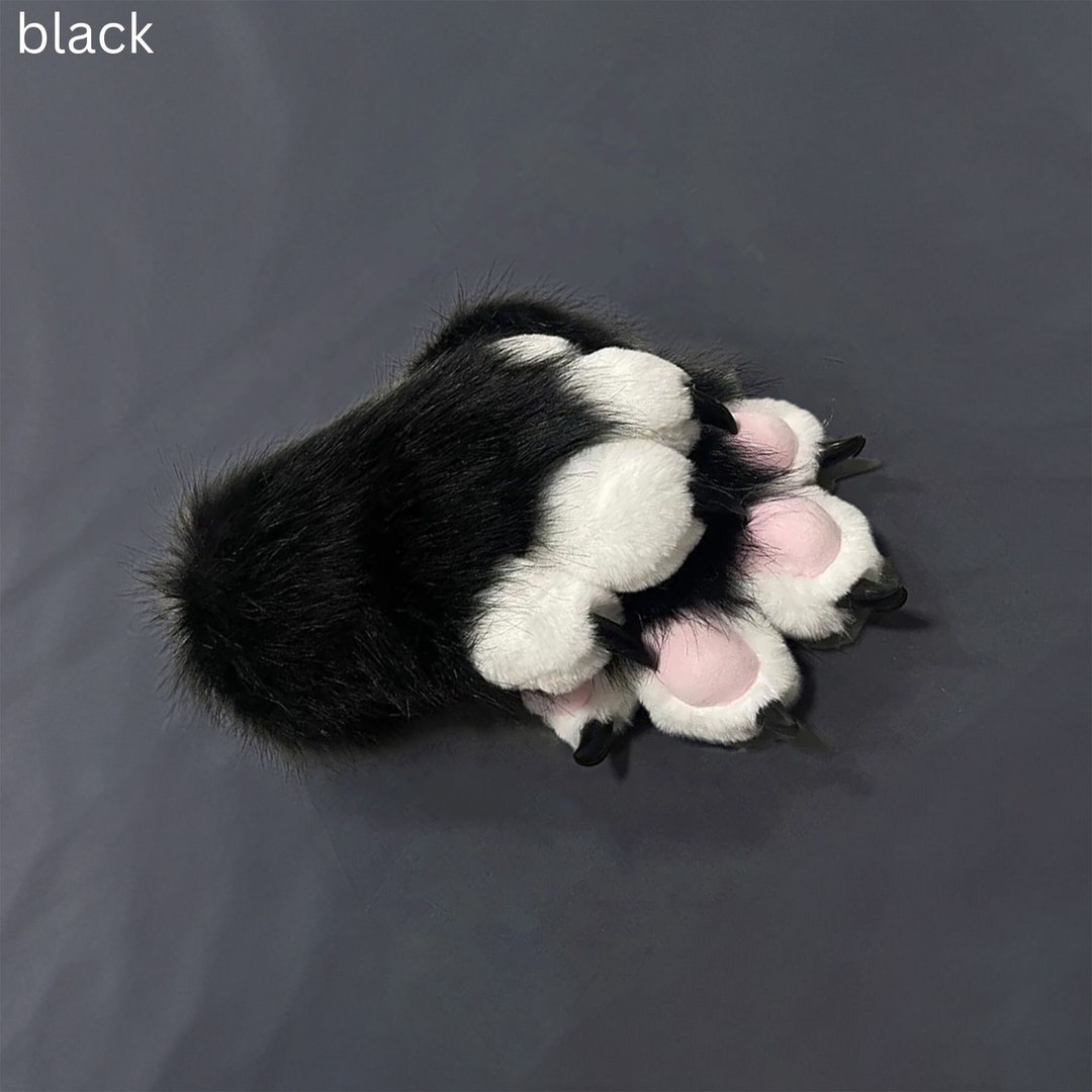 16 Colors Black Furry Paws Fursuit Paw Fluffy Kemono Paws White Partial ...