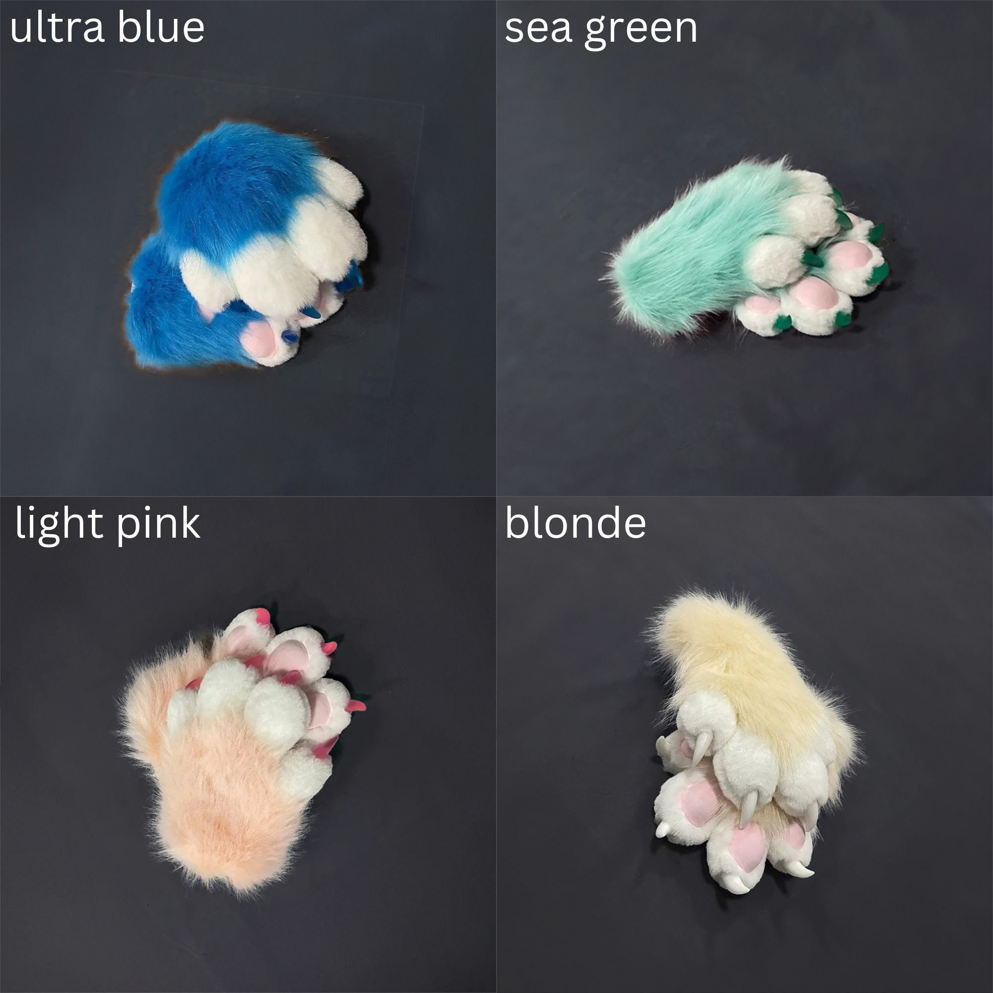 16 colores Patas peludas Patas de traje de piel esponjosas Patas de lobo Kemono Patas de gato de ...