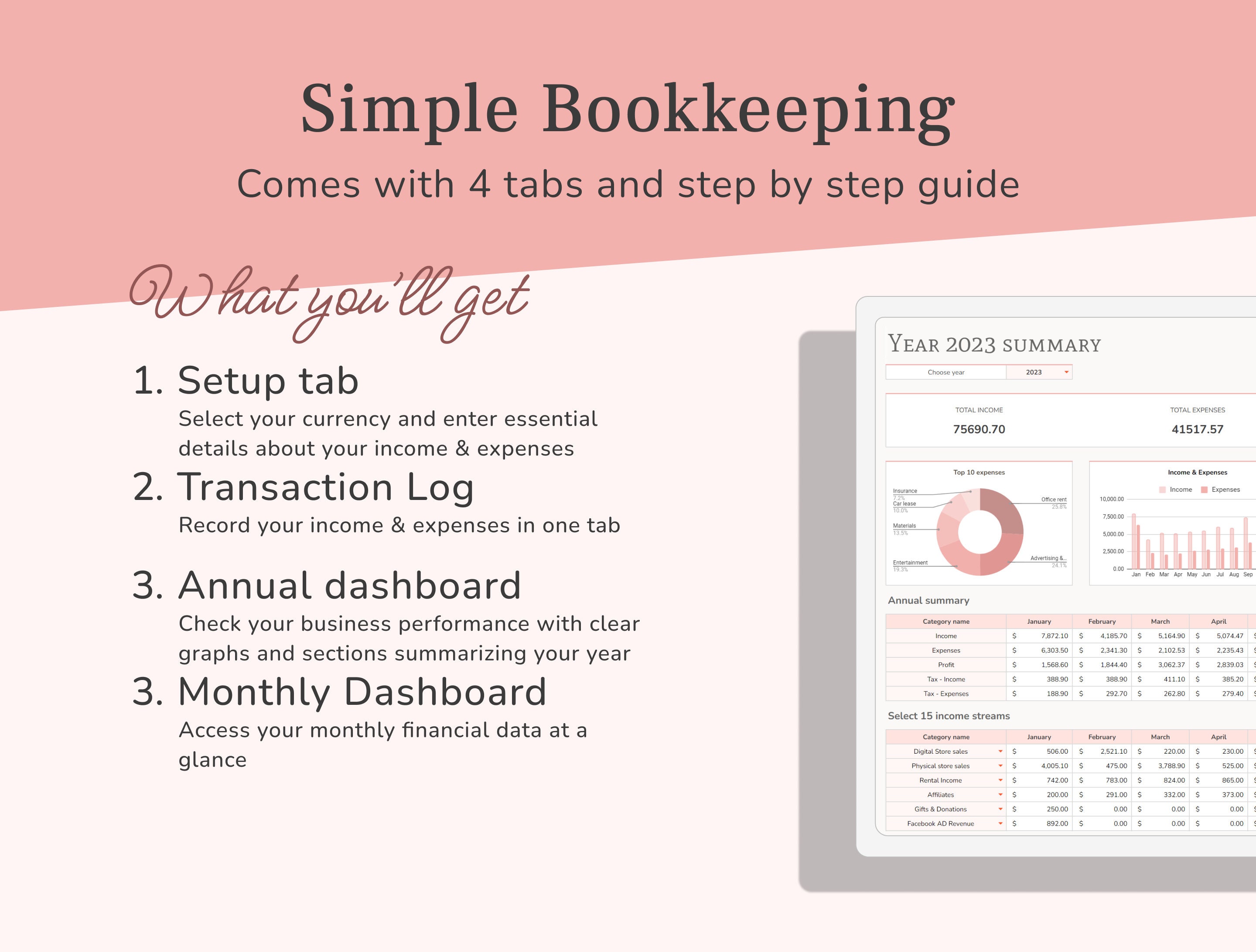 Small Business Bookkeeping Template, Google Sheets Bookkeeping ...