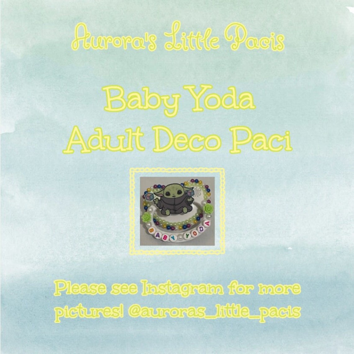Baby Yoda Adult Deco Paci - Etsy