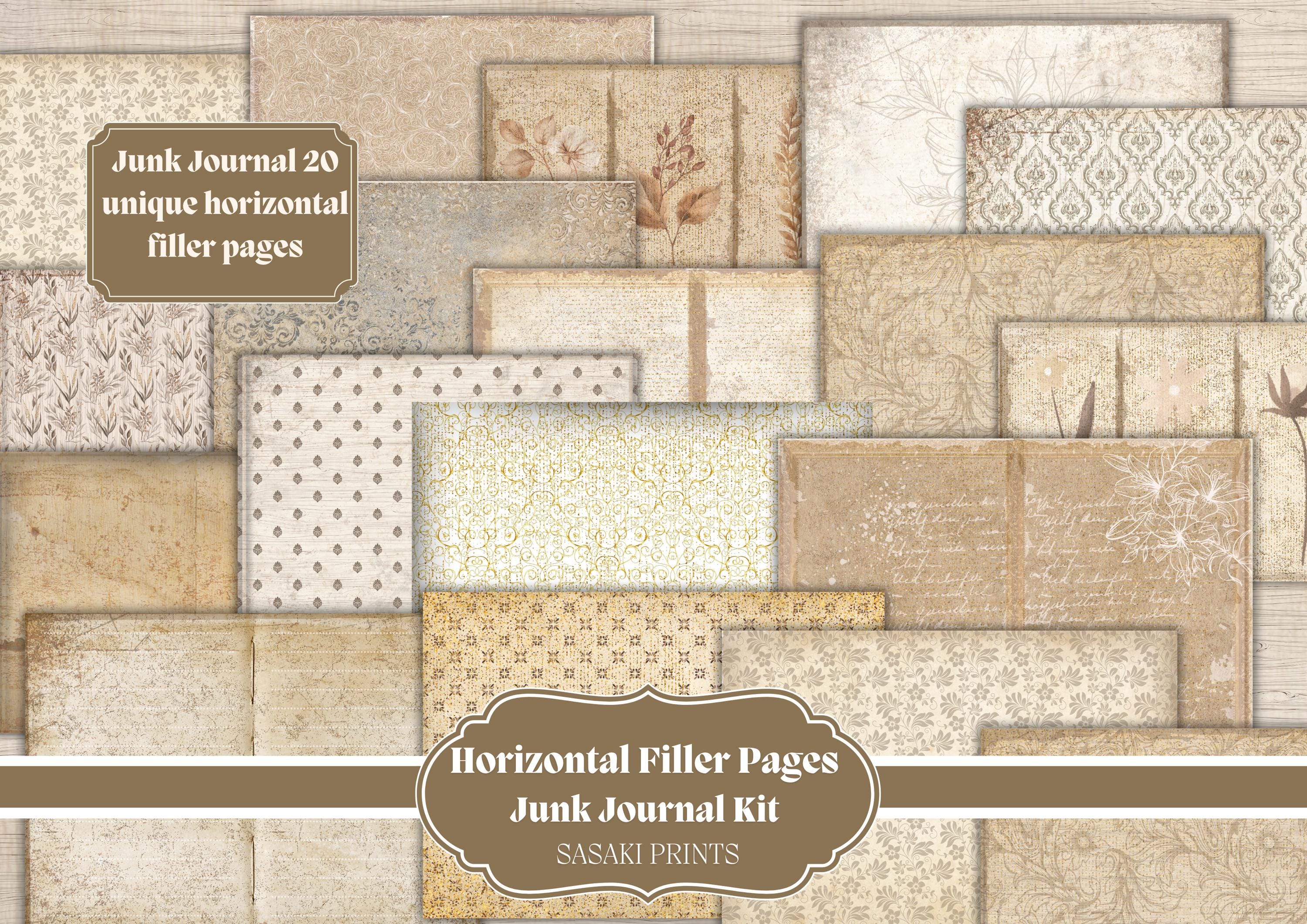 Horizontal Filler Pages, Landscape Papers, Digital Junk Journal ...