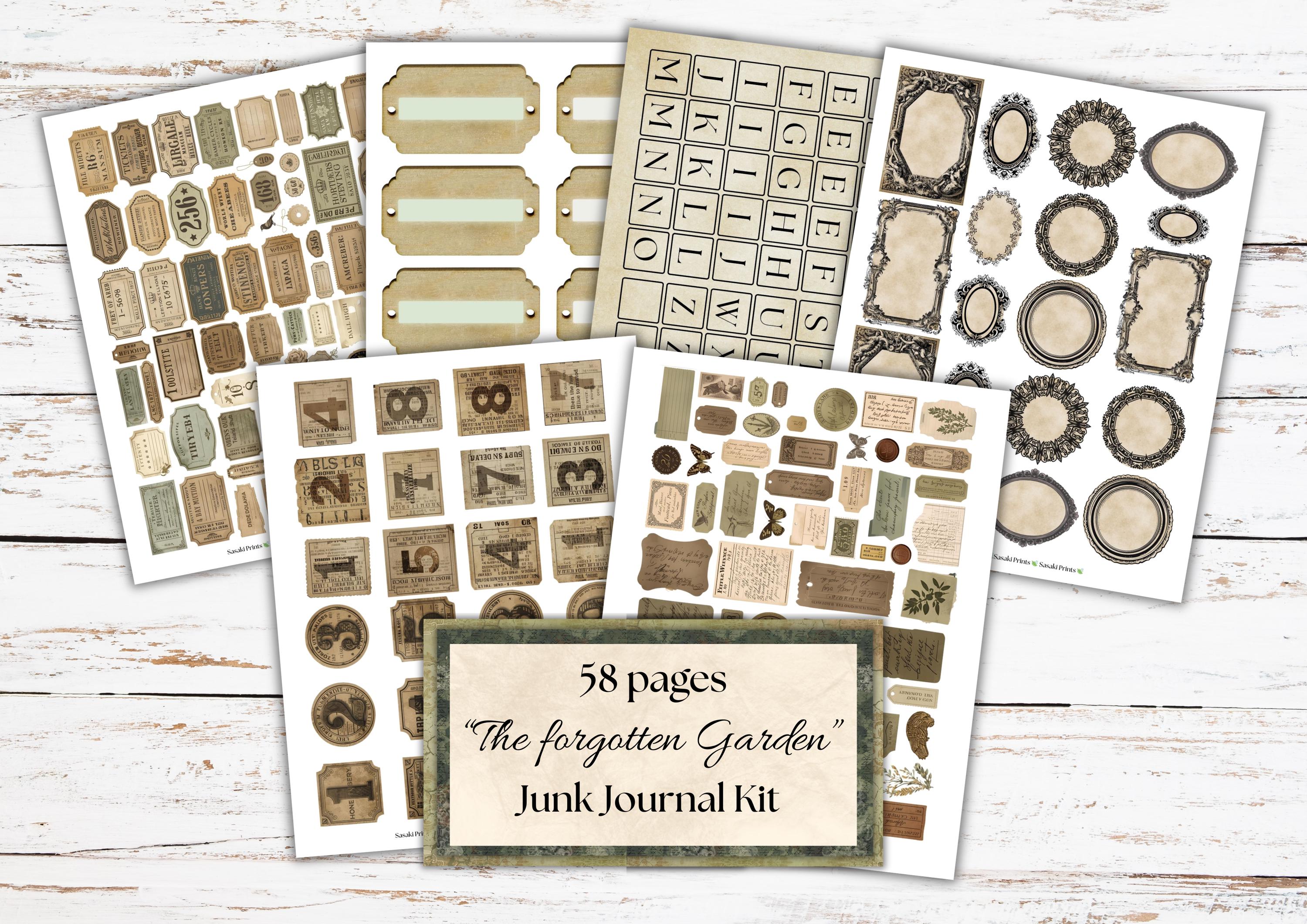 The Forgotten Garden Junk Journal Kit – Vintage Botanical & Butterfly ...