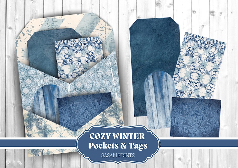 Cozy Winter Pockets & Tags – 2 Pocket Designs With Printable Tags for ...