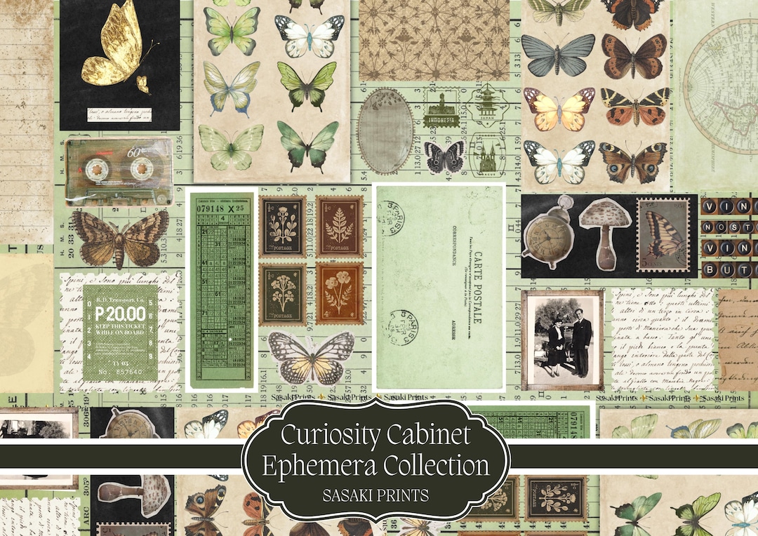 Curiosity Cabinet Ephemera Collection – 3 Ephemera Pages With ...