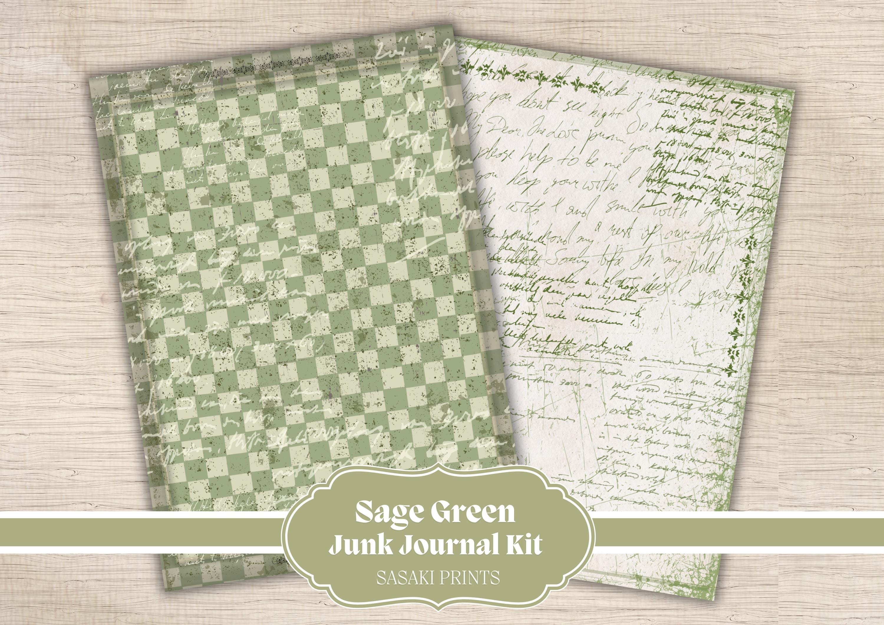 Sage Green Paper Pack, Printable Papers, Digital Junk Journal ...