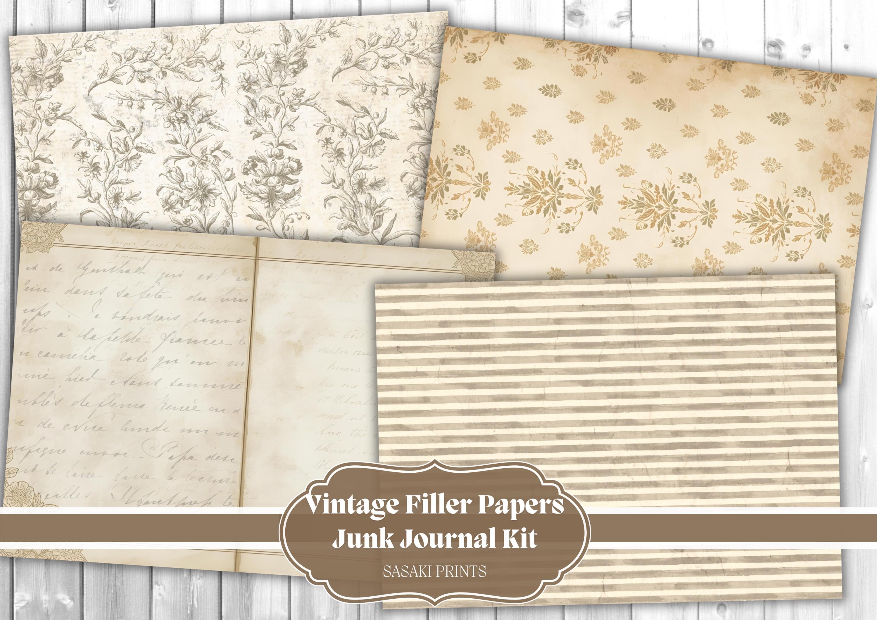 Vintage Filler Pages – Junk Journal Kit | 30 Printable Pages | Vintage ...