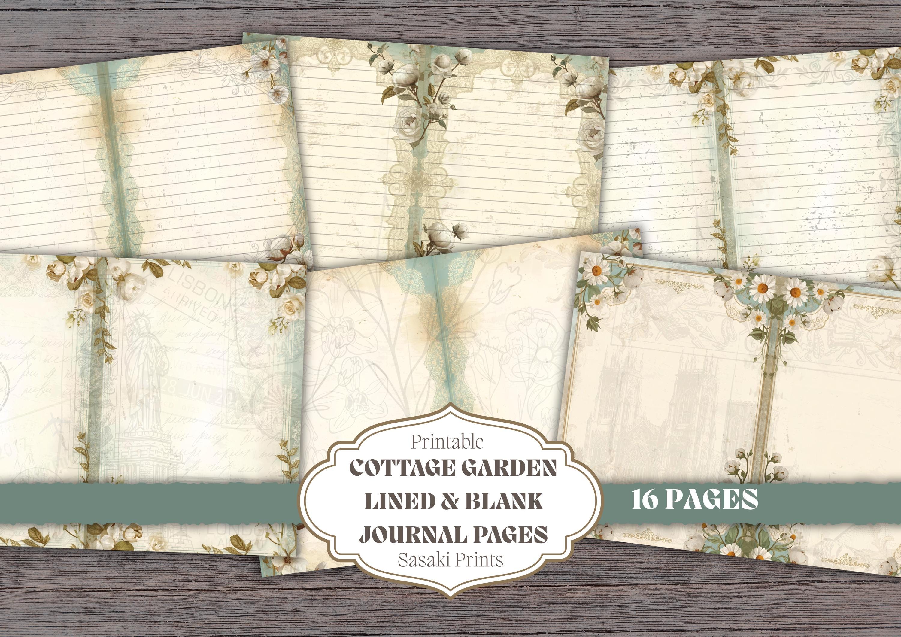 Cottage Garden Lined & Blank Paper Pages – 16 Beautiful Printable Pages ...