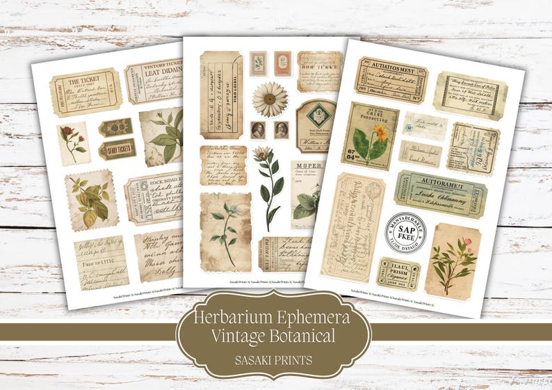 Herbarium Ephemera – Vintage Botanical Printables, Antique Plant ...
