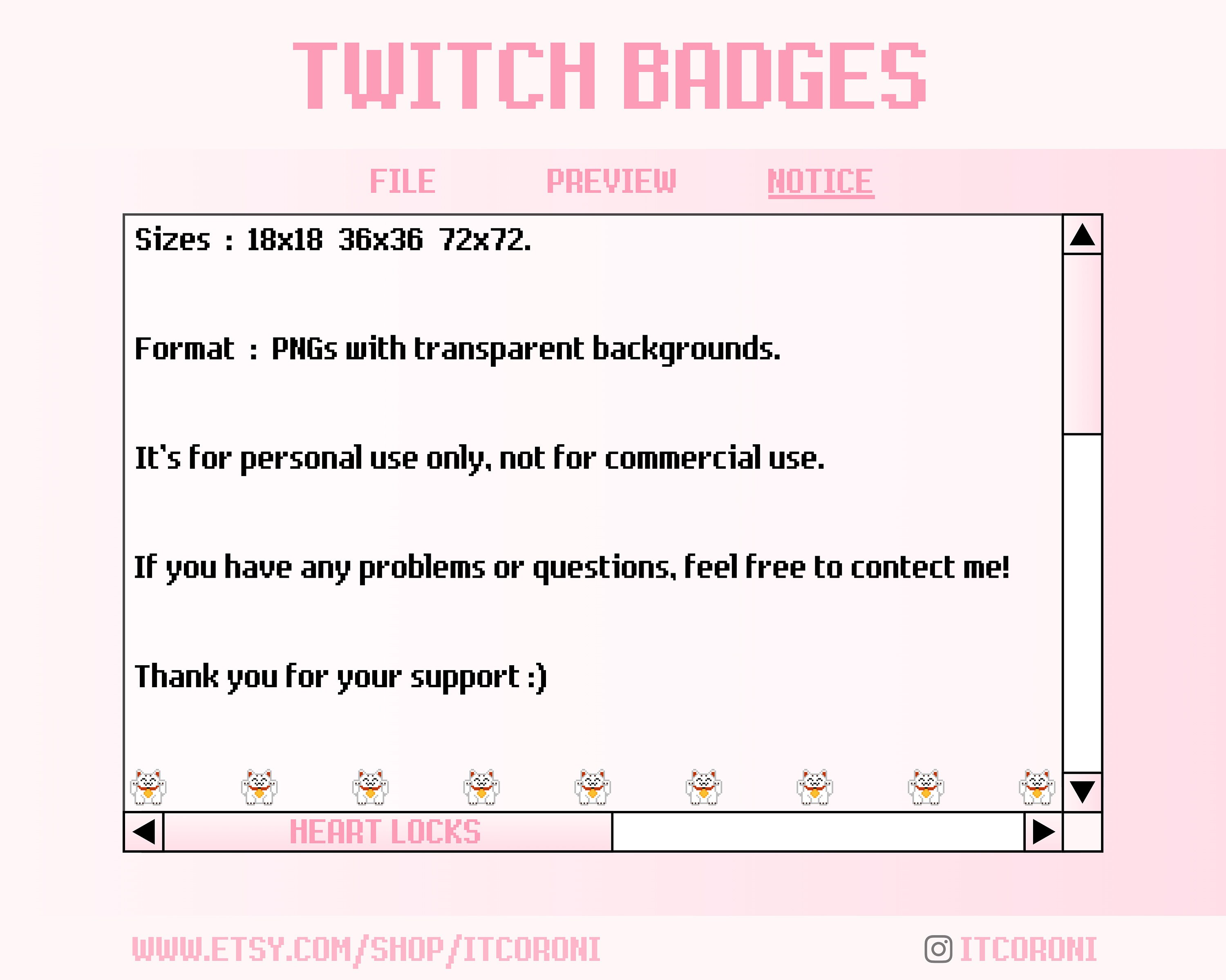 Heart Locks Sub / Bit Badges for Twitch Cute Colorful Pixel - Etsy