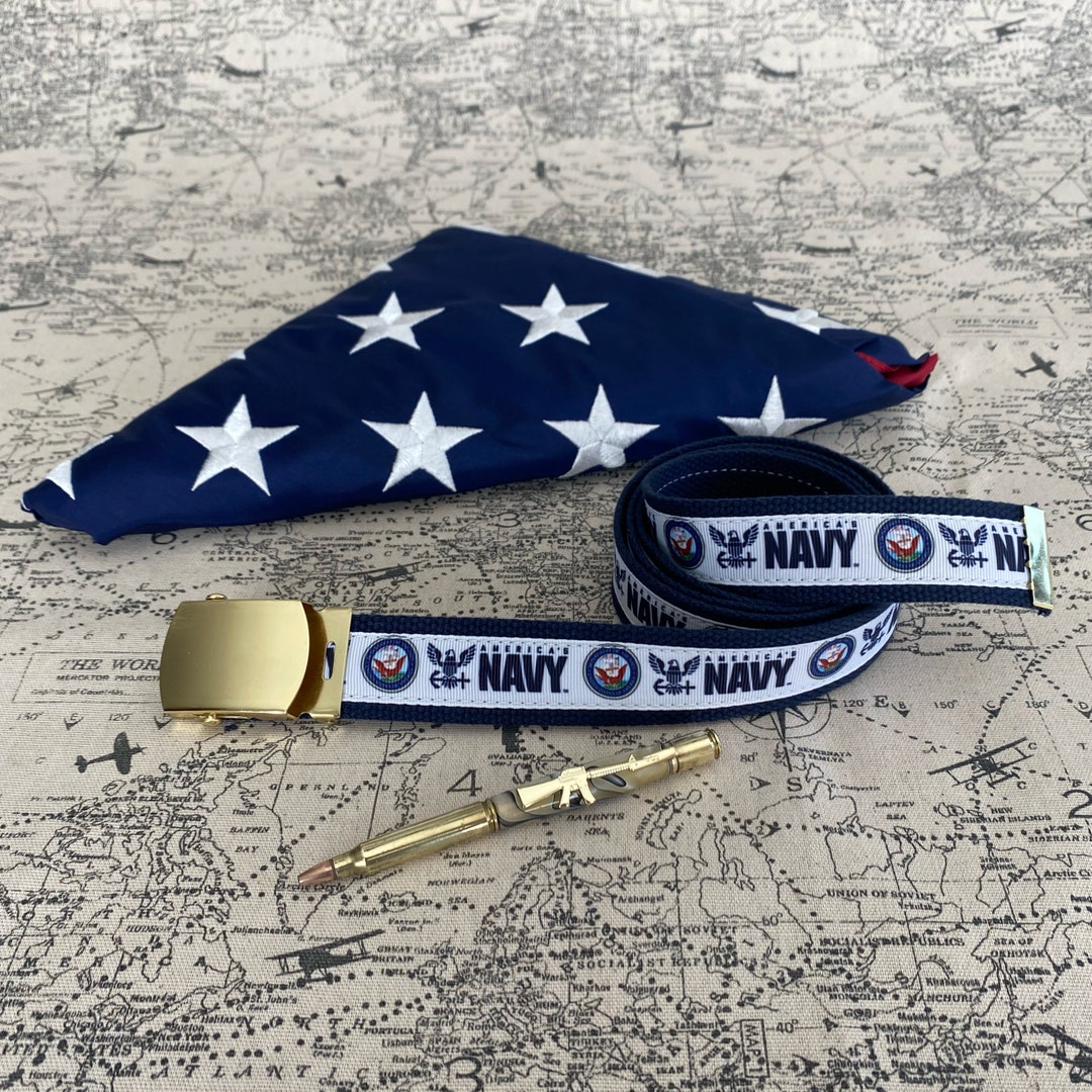 Belt Navy Branch of Service Adjustable Custom Fit Belt Patriotic Gift ...