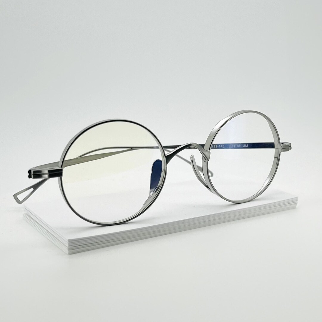 Handcrafted Round Silver Glasses Frames Silver Designer Glasses ...