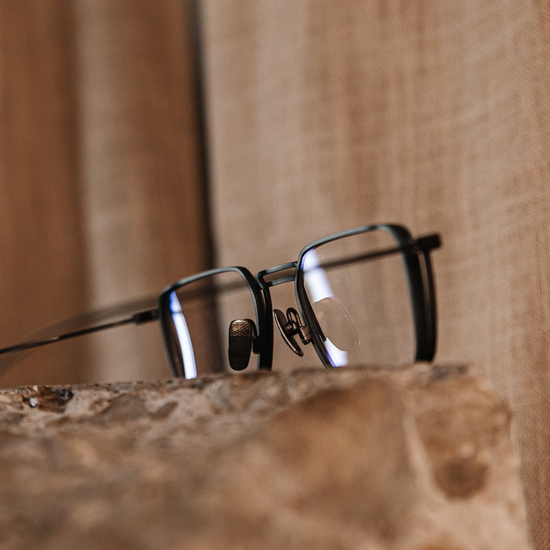 Thick Black Rectangle Glasses Frames Handcrafted Titanium Frames - Etsy