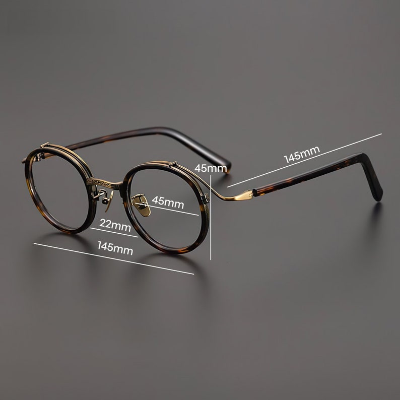 Handcrafted Vintage Metal Frame Glasses Black & Bronze Thin Frame ...